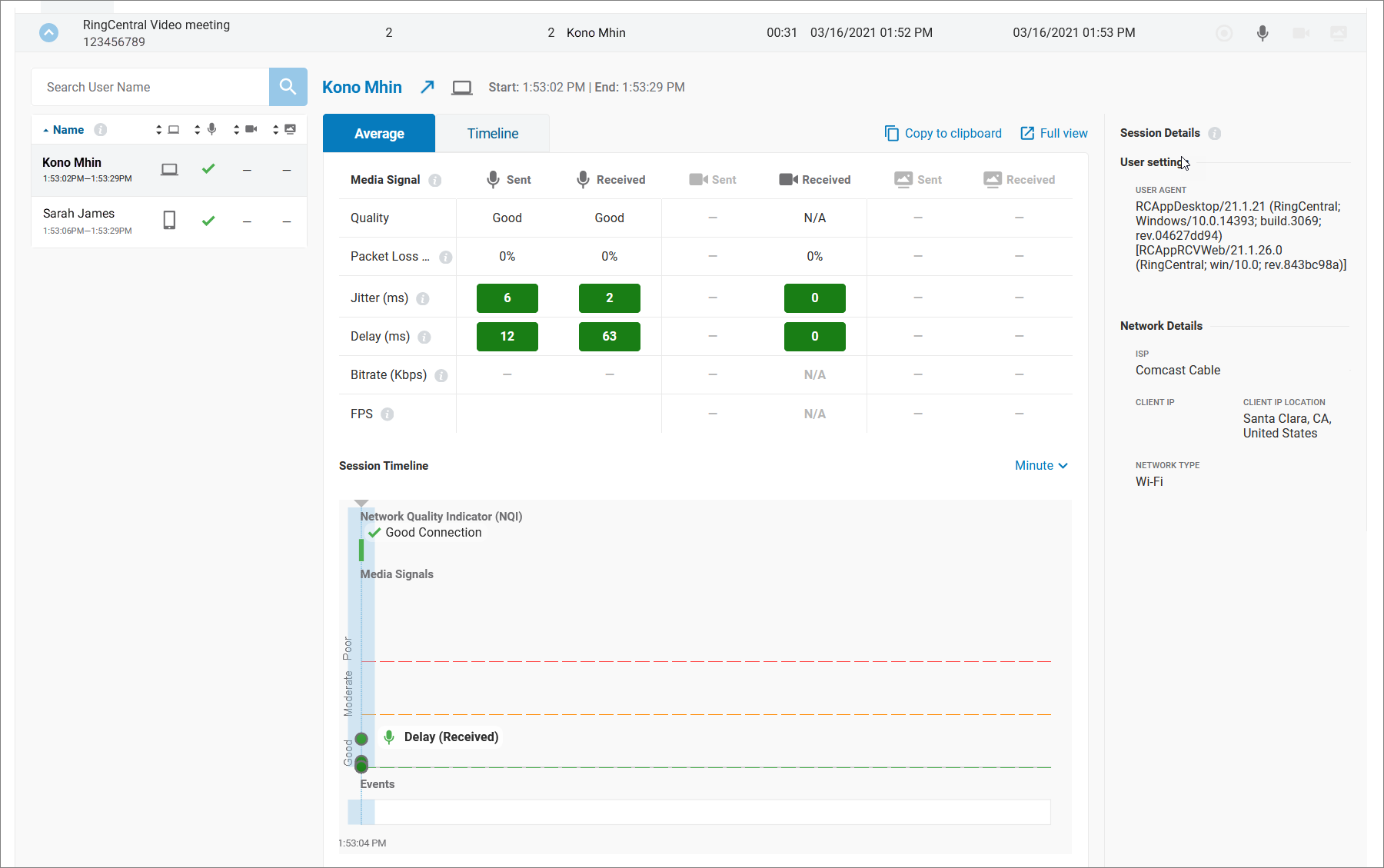QoS: Using and understanding the Meetings report | RingCentral MVP