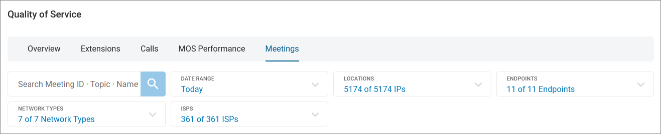 QoS: Filtering the Meetings report | RingCentral MVP