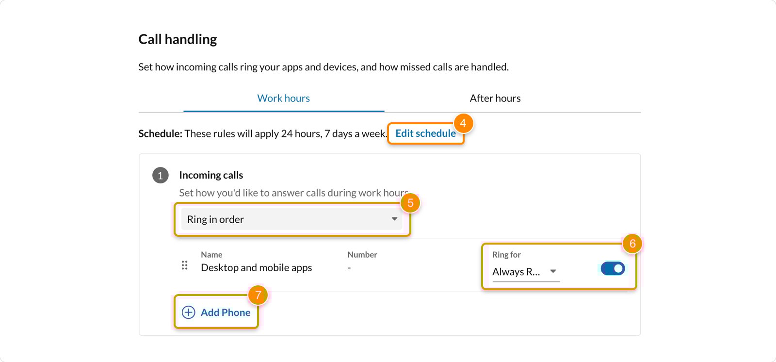 Setting up how incoming calls are handled | RingCentral MVP