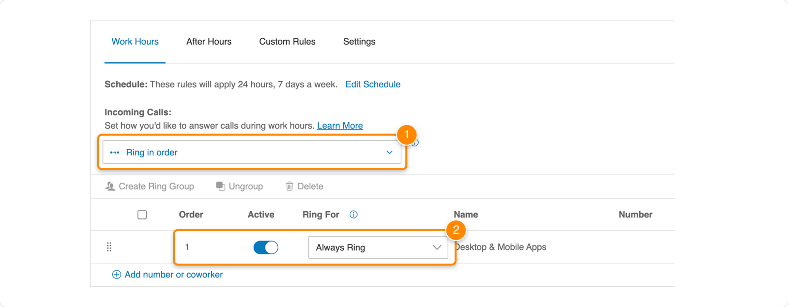 Setting up how incoming calls are handled | RingCentral MVP