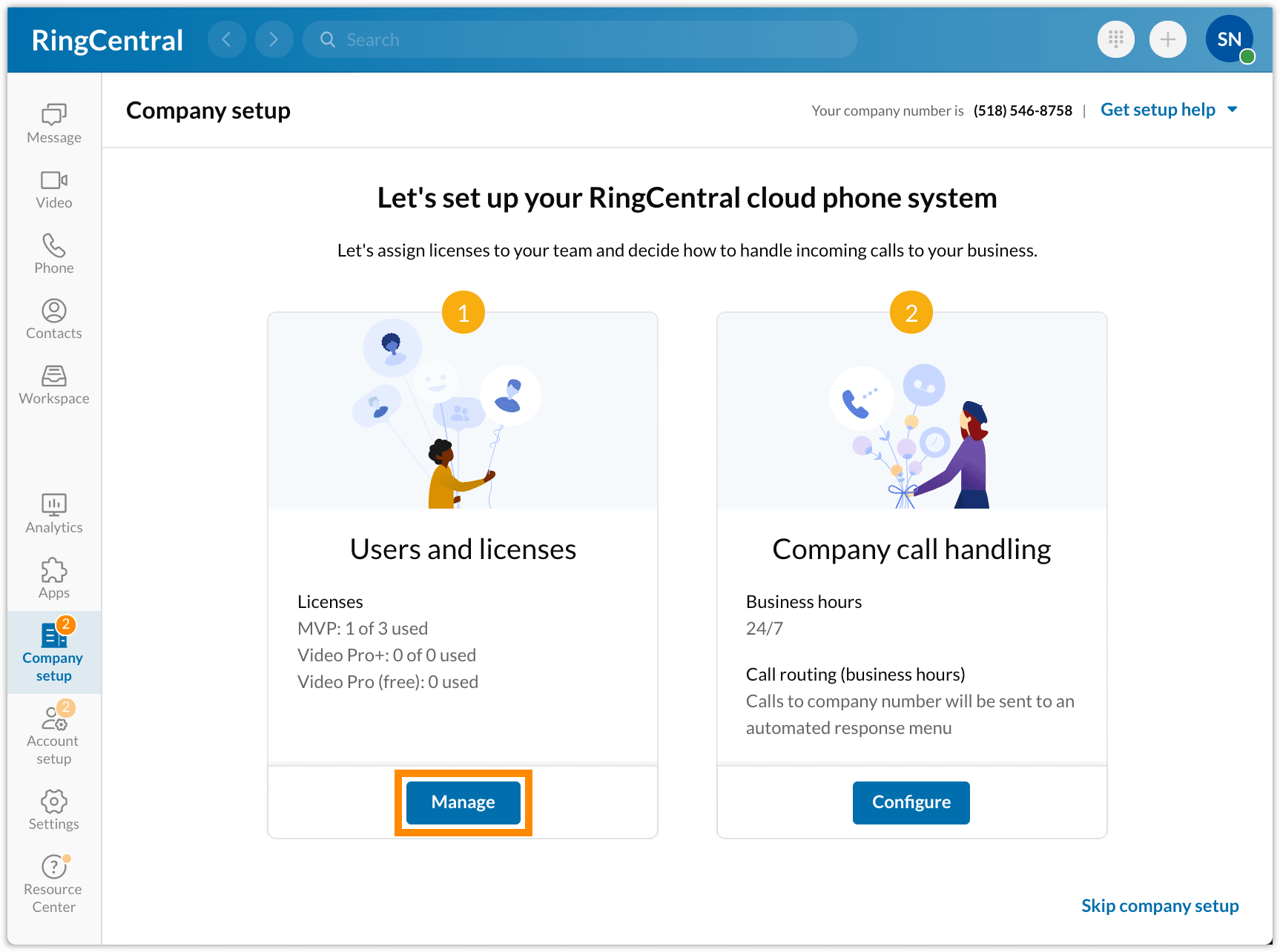 Adding users and assigning RingCentral Video Pro and Pro+ licenses ...
