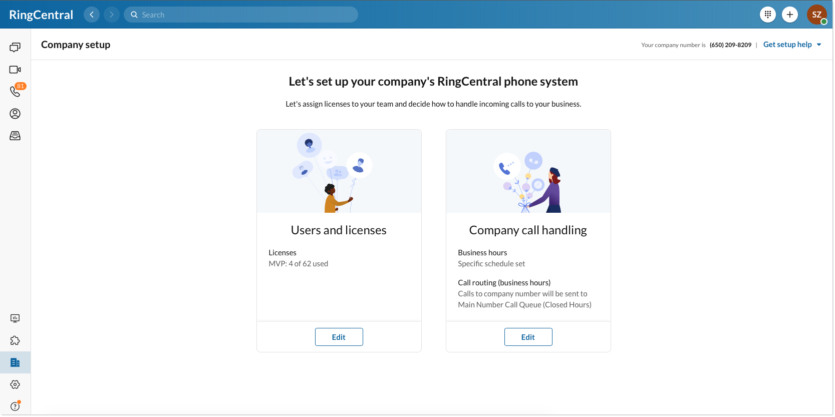 Assigning licenses in the RingCentral app desktop and web | RingCentral app