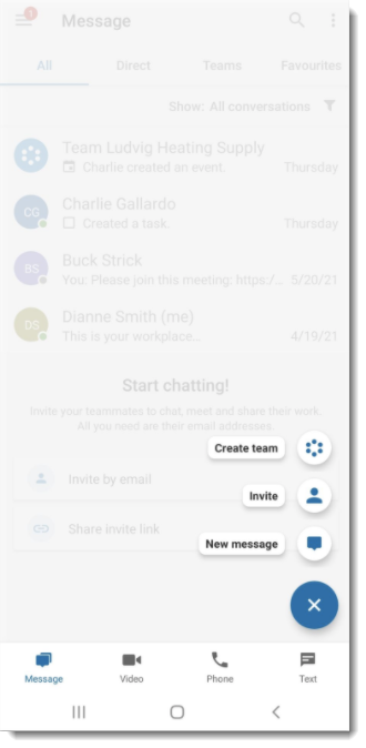 Navigating the Message interface in the RingCentral mobile app ...