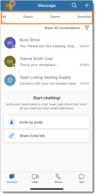 Navigating the Message interface in the RingCentral mobile app ...