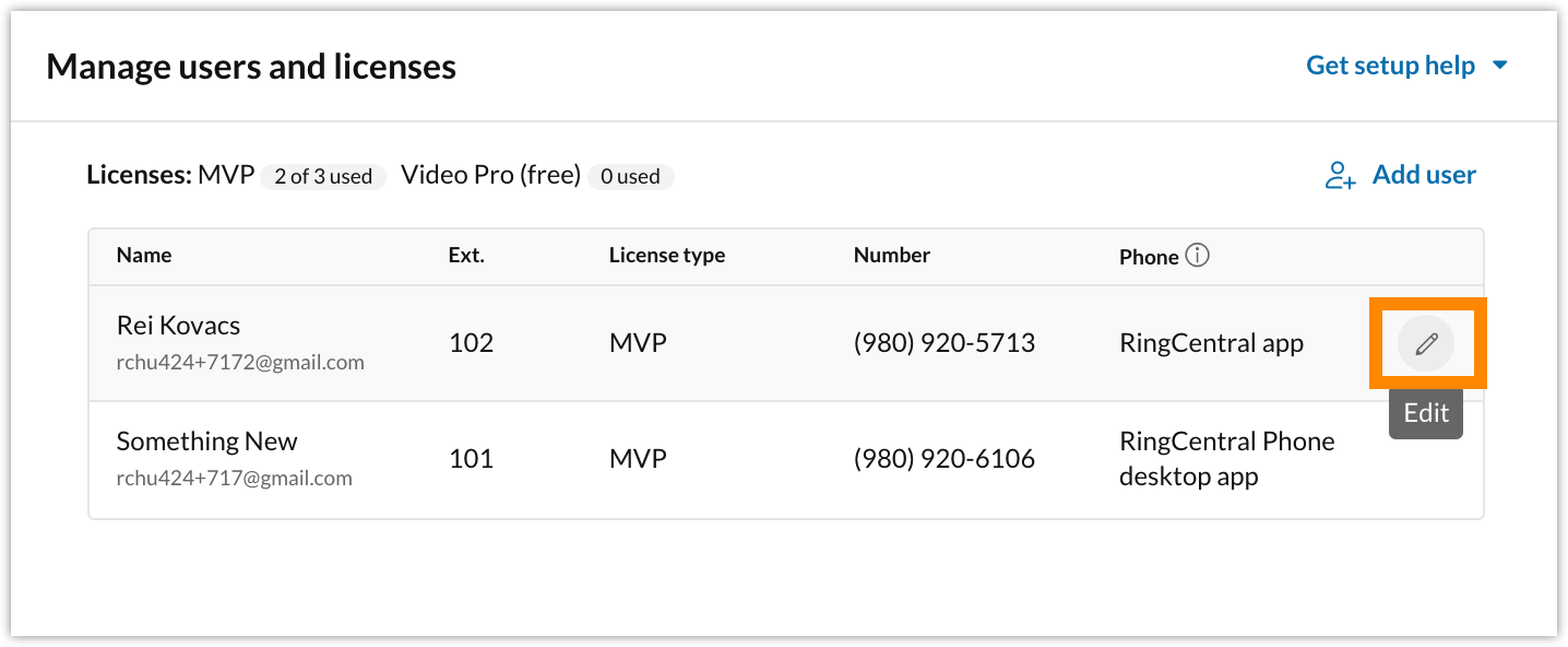 Adding a user during company setup in the RingCentral app desktop and ...