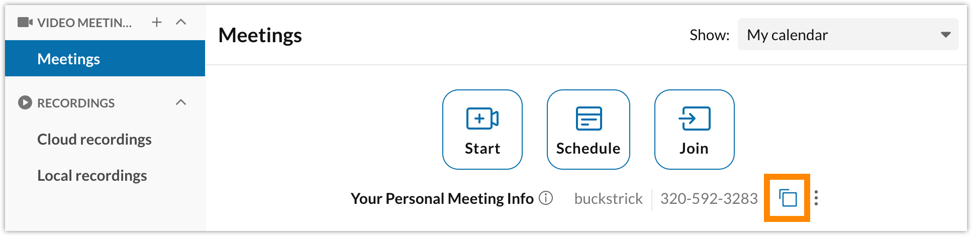Using your Personal Meeting ID in the RingCentral app desktop and web