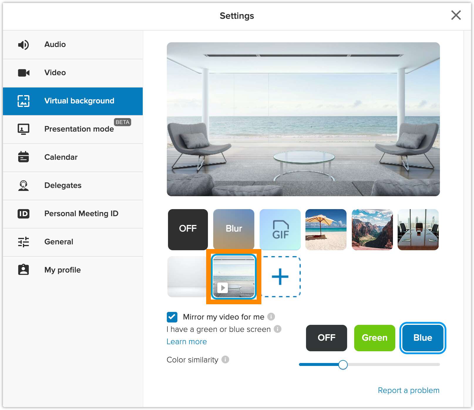 Usar Fondo virtual de RingCentral Video
