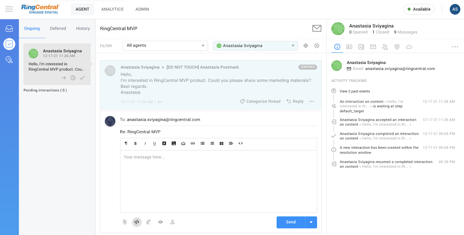 RingCentral Engage Digital Release Notes | January 2022