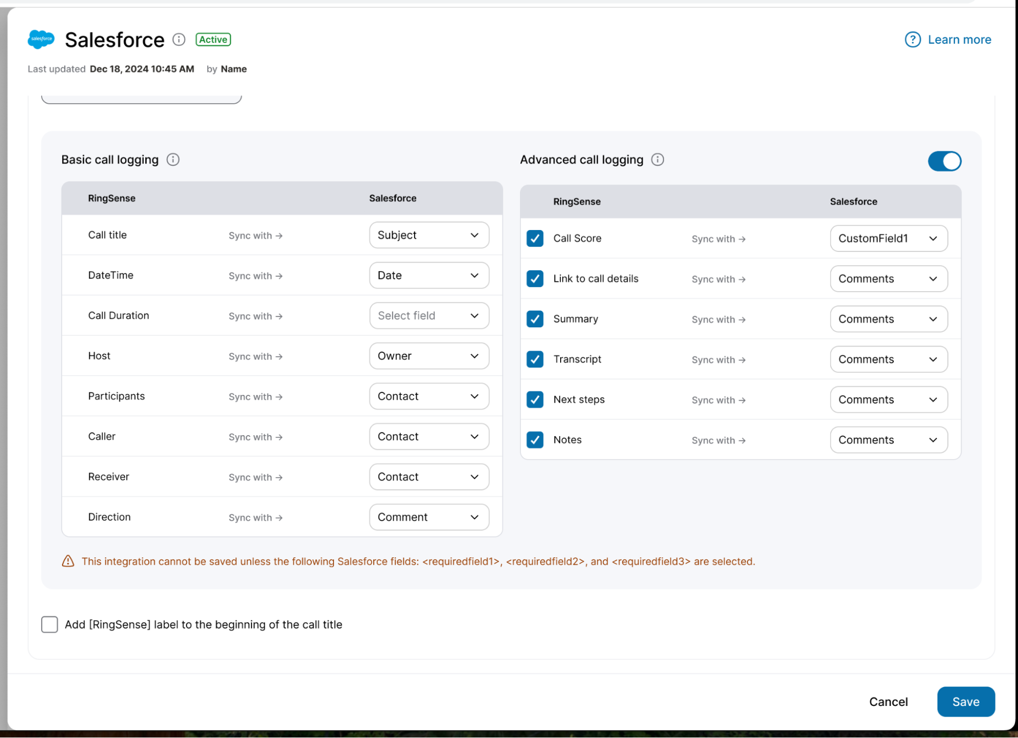 RingSense Release Notes | RingCentral Support